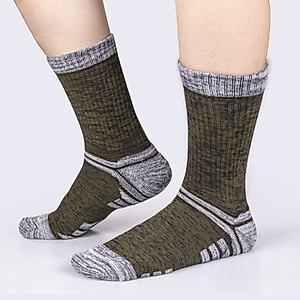 YUEDGE Men's Hiking Socks Moisture Wicking Cushioned Mens Socks Thick Tall Athletic Socks Padded Work Boot Socks For Men Size 6-9