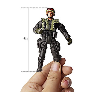 HAPTIME Military Action Figure Play Set for Kids - Army Men Soldiers Toys for Boys and Girls Ages 3-9 (SWAT Team Edition)