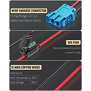 Vibit Power Wheel Adapter for Dewalt 20 V Lithium Battery, Peg-Perego Dewalt Battery Adapter with Original Wire Harness Connector, DC Power Adapter Conversion for Peg-Perego Children's Riding Toys