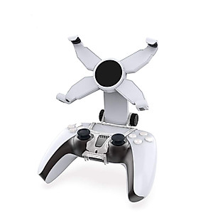 ECHZOVE PS5 Controller Phone Clip, PS5 Controller Mobile Phone Mount Adjustable Phone Holder Clamp for PS5 Controllers - White