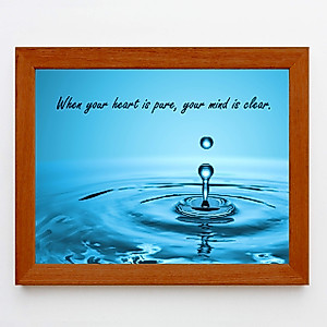 When Your Heart Is Pure, The Mind Is Clear - Water Ripple Positive Affirmations Wall Decor, Inspirational Wall Art For Home Decor, Living Room Decor, Home Office Decor, Yoga Zen Decor, Unframed - 8x10