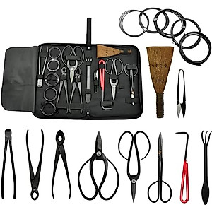 15 Pieces Bonsai Tree Kit, Bonsai Tools Set, Carbon Steel Scissor Cutter Shear, Perfect Gardening Trimming Tools