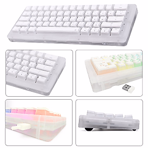 GK GAMAKAY K61 Pro 60% RGB Gasket Mechanical Keyboard, Bluetooth/USB-C Wired/2.4GHz Wireless 61 Keys Hot Swap Gaming Keyboard with CNC Acrylic Base Pudding PBT/ABS Keycaps (Gateron Red Switch)