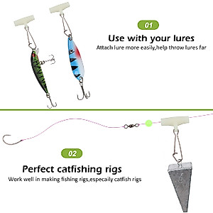 Fishing Line Sinker Slide High-Strength Braid Line Sinker Slider with Duo-lock Snap Sinker Weight Connectors Fishing Tackle Box Kit (30pcs)