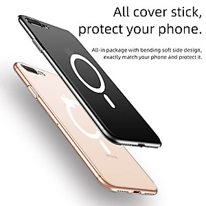 Tigowos Magnetic Phone Case for iPhone 8 Plus Case with MagSafe Wireless Charging Shockproof Protective Case for iPhone 8 Plus(5.5")， Clear