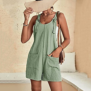 Cheifay Leggings for Women Sleeveless Rompers for Women Dressy Adjustable Spaghetti Straps Hiking Jumpsuits Going Out Overalls with Pockets Jumpsuits for Women