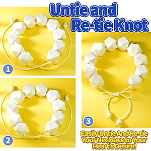 White Beaded Necklace Rock Bone Choker Chunky Costume Pebble Chokers White Statement Necklaces Bones Beads Halloween Costumes for Women Big Large Bead Cosplay Mardi Gras Accessories Carnival Short