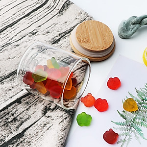 7 oz/230ml Glass Jars With Bamboo Lids, Pantry Organization and Storage Jars-Set of 16,Spice Jars Set for Coffee,Flour,Sugar ,Tea