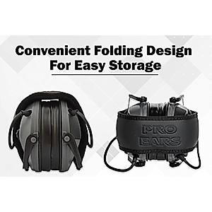 Pro Ears Silver 22 Electronic Hearing Protection, Noise Reduction Rating 22dB, Dynamic Level Sound Compression Technology, Automatic Gain Control, Gold Connectors, Gel Ear Seals, Adjustable Headband