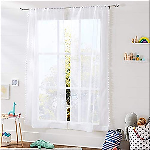 Amazon Basics Decorative 5/8" Curtain Rod with Soccer Ball Finials, 48"-86"