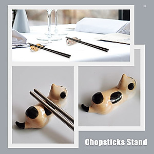 Luxshiny 4pcs Decorative Design Japanese Rest Home Mini Ceramic Chopstick Stand Rests Shape Racks Porcelain Fork Style Cat Chopsticks Rack Spoon Creative Storage Holder Holders