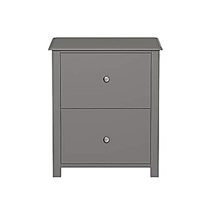 Lavish Home End 2 Drawers-Sofa Side Table, Gray & Silver