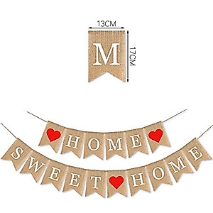 SWYOUN Burlap Home Sweet Home Banner Housewarming Party Garland Supplies Decoration