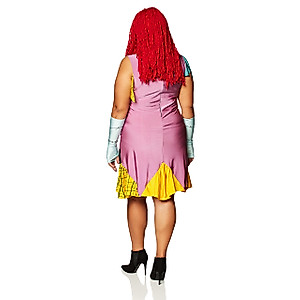 Disguise Tim Burtons The Nightmare Before Christmas Sally Glam Adult Costume, Yellow/Black/Purple, Large/12-14