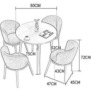 Office Conference Table, Conference Reception Room Coffee Table with Chair, Round Tempered Glass Dining Table PU Leather Seat 90cm Transparent Leisure Table (Color : Square Table 3) ( Color : Dark Gra