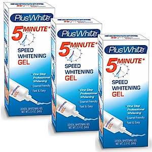 Plus White Speed Whitening Gel - Works in 5 Minutes - Professional Teeth Whitening w/Dentist Approved Ingredient (Pack of 3)