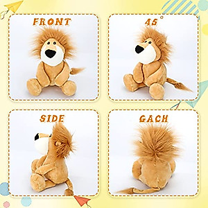 LAFTO Plush Lion Stuffed Animal Soft Cute 6 Inch Lion Plush Toy Small Wild Lion Easter Gift for Girls Boys Kids Birthday Bedtime Party Favors Gifts