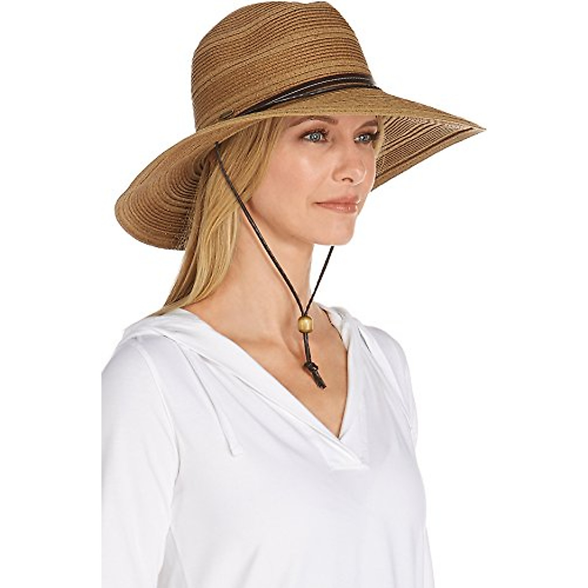 Coolibar UPF 50+ Women's Tempe Sun Hat - Sun Protective (One Size- Brown/Natural)