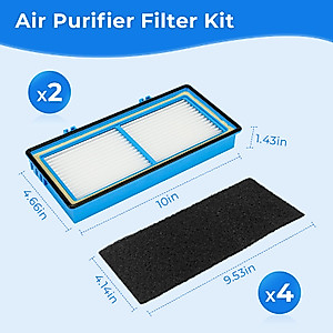 Ximoon HAPF30AT HEPA Filter Replacement for Holmes AER1 Ready Air Purifier Filters for Bionaire Air Cleaner Filter - 2 HEPA Filter + 4 Carbon Filters