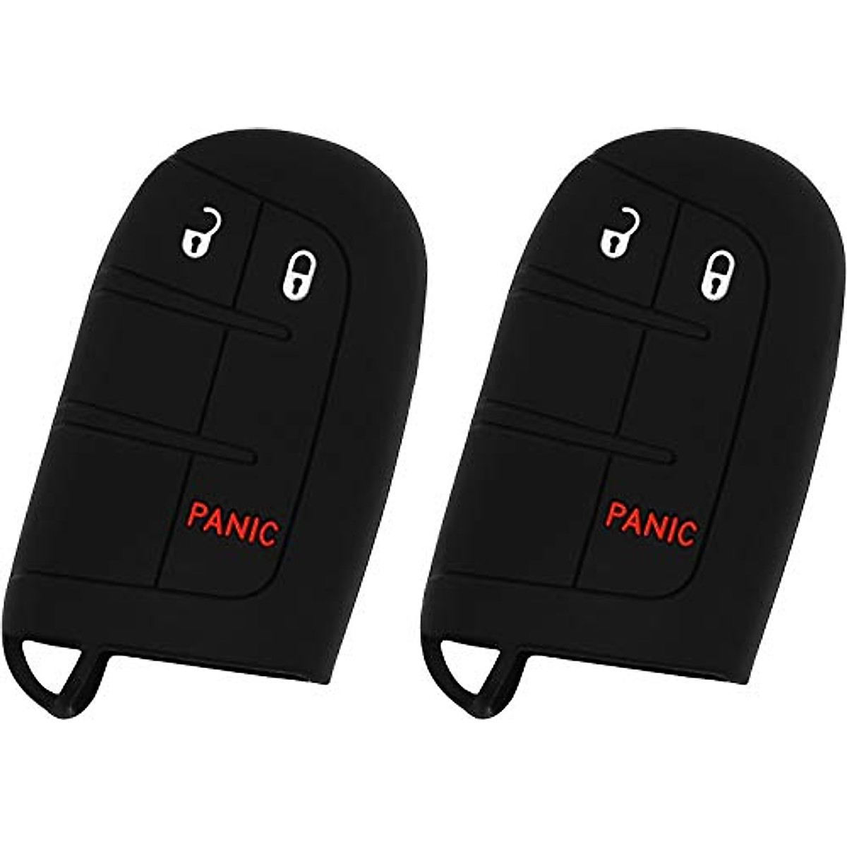 KeyGuardz Keyless Entry Remote Car Smart Key Fob Shell Cover Soft Rubber Case for Dodge Journey Durango Dart Chrysler 300 (Pack of 2)