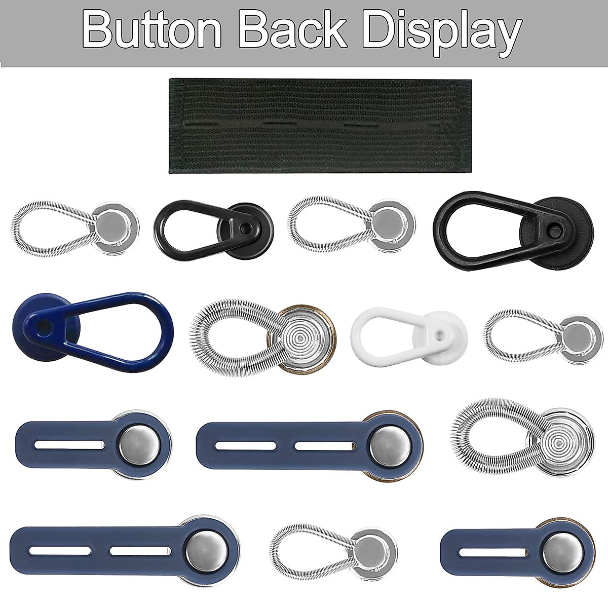 24 Pcs Extender Button Set, Flexible Adjustable Elastic Waist Extender Button, Invisible Collar Neck Extenders, No-Sew Extend Buttons for Women and Men's Pants Jeans Skirts Clothing Supplies