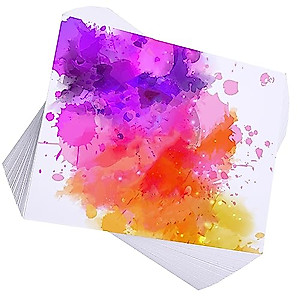 Spiareal 100 Sheets Watercolor Paper Bulk 140 lb/300 GSM White Cold Press Paper Blank Cotton Art Paint Paper White Water Color Paper Pad for Kids Child Students Adults Artists Drawing(8 x 10 Inch)