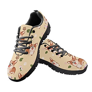 SYtrade Corgi Paw Flower Women Lightweight Running Shoes Breathable Mesh Sports Sock Shoes Women's Athletic Shoes