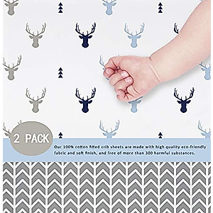 OptimaBaby Woodland Crib Sheets, Deer Fitted, 2 Count