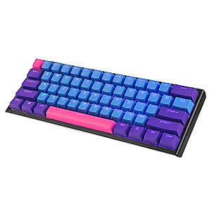 61 Mini Mechanical Keyboard,BOYI Mini RGB PBT Keycap Cherry MX Switch 60% Compact RGB Mechanical Gaming Keyboard (Cherry MX Blue Switch, Deep Blue+Purple)