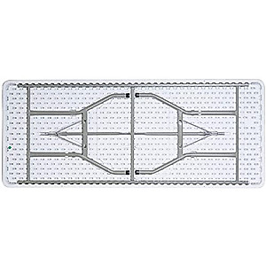 CozyBox Folding Table Indoor Outdoor Heavy Duty Portable Folding Plastic Dining Table w/Handle, Lock for Picnic, Party, Camping - White (4ft, 6ft, 8ft) (6ft)