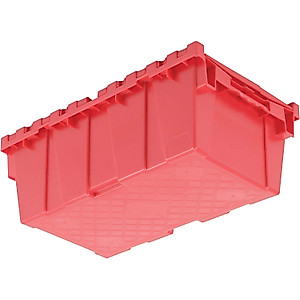 Global Industrial Distribution Container With Hinged Lid 19-5/8x11-7/8x7 Red