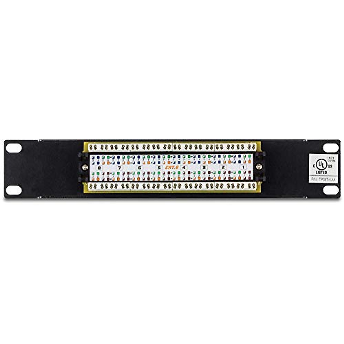 TRENDnet 8-Port Cat6 Unshielded Patch Panel, TC-P08C6, Rackmount, 10 Inch Wide, 8 x Gigabit RJ-45 Ethernet Ports, Pre-Numbered Ports, 250 Mhz Connection, Color Coded Labeling,