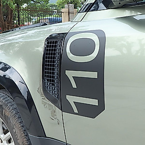 Black & Carbon Fibre Tecture Car Vinyl Decal Front Fender Stickers Section Side Scuttles Compatible for Land Rover Defender 130 110 90 2020 2021 2022 2023 2024 PVC Accessories (for 110, Black)