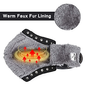 Mishansha Women's Hiking Boots Men's Warm Snow Boots Warm Ankle Bootie Non Slip Walking Black 7 Women/6 Men