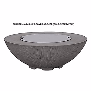 Pyromania Shangri-La Outdoor Concrete Fire Pit Bowl, 41 Inches Round - Natural Gas Model in Charcoal Gray Color