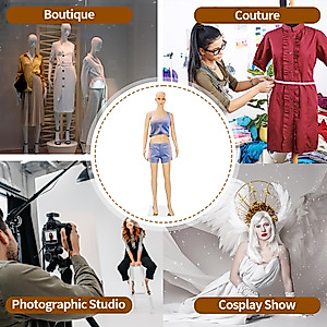 Epetlover Female Full Body Mannequin 69 Inches Dress Form Manikin Adjustable Posture Realistic Display Dress Model with Turnable Head, Metal Base