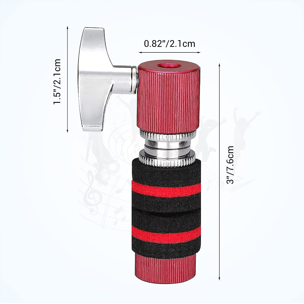 Facmogu Standard Hi-Hat Clutch, Fit for 7mm Rod, Aluminum Alloy Hi Hat Clutch Hi-hat Stand Post Jazz Drum Clutch for Hi Hat Drop Clutch Cymbal Jazz Drum Parts Accessories - Red