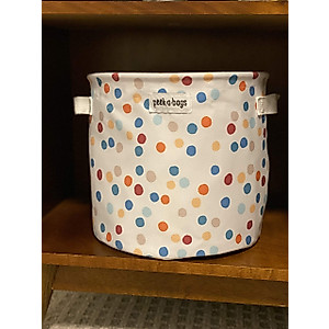 Peek-a-Bags Toy Storage Organizer Canvas Bin, Kid's Toy Storage - Books, Blocks, Baby Toys, Legos, Small Stuffed Animals. Organize Nursery, Bedroom, Playroom, Living Room, & Closets.