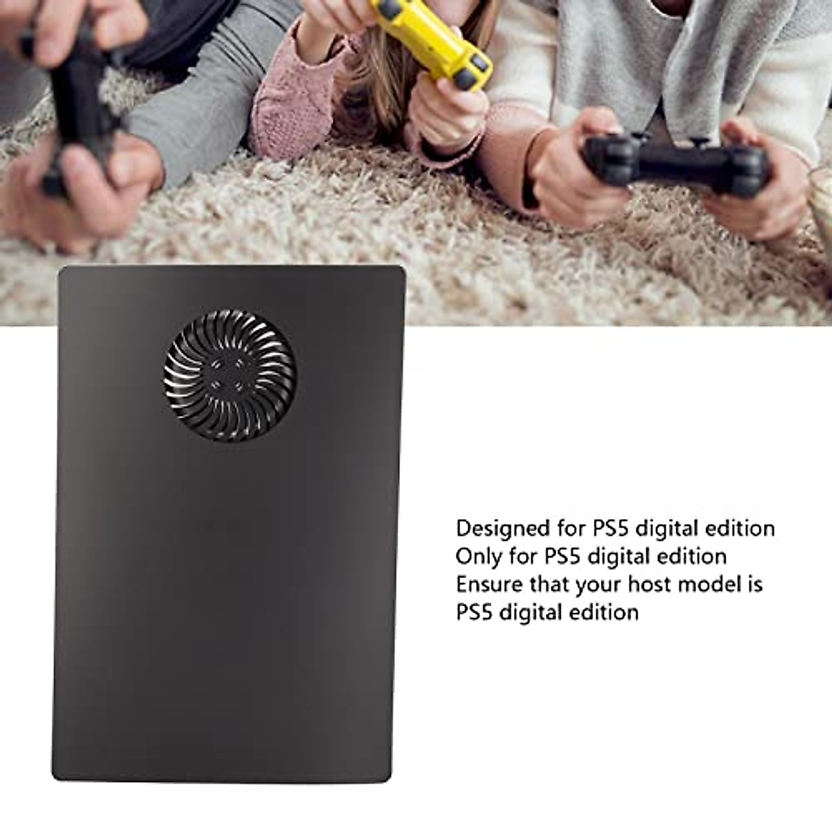 Console Panel Board Replaceable Heat Dissipation Scratchproof Matte Black Front Cover with Heating Fan for Game Console