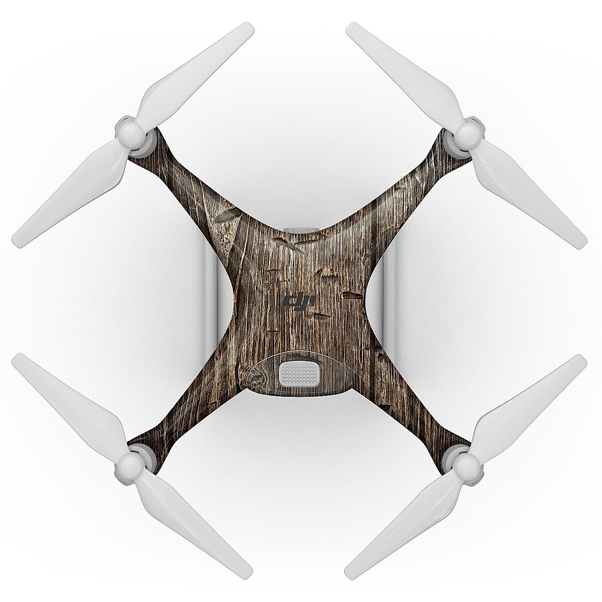 Design Skinz Design Skinz Rough Textured Dark Wooden Planks Full-Body Wrap Decal Skin-Kit Compatible with The Drone DJI Phantom 4 Pro