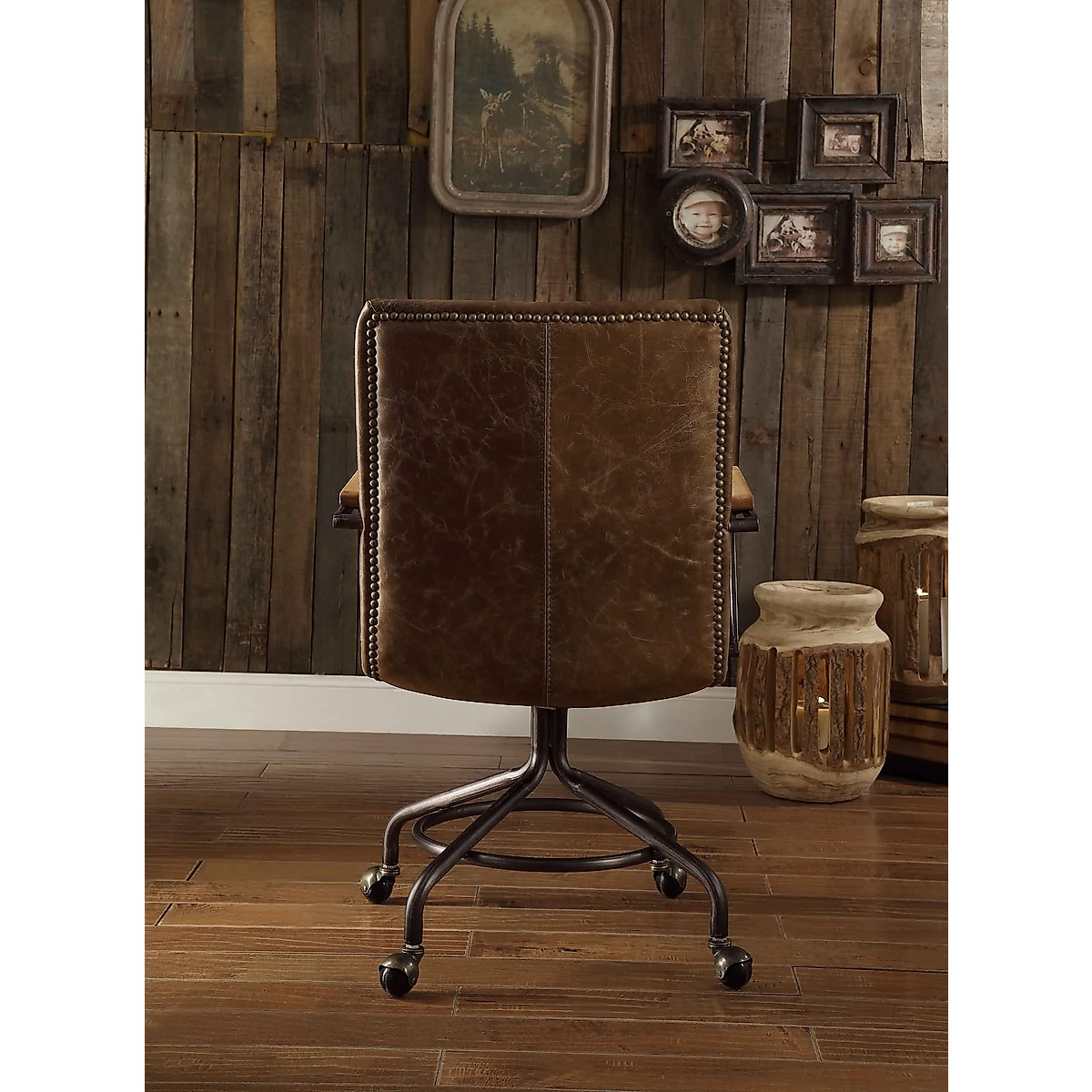 Daesar Office Chair in Vintage Whiskey Top Grain Leather