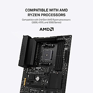 NZXT N7 B550 - N7-B55XT-B1 - AMD B550 chipset (Supports AMD Socket AM4 Ryzen CPUs) - ATX Gaming Motherboard - Integrated Rear I/O Shield - WiFi 6 connectivity - Black (Renewed)
