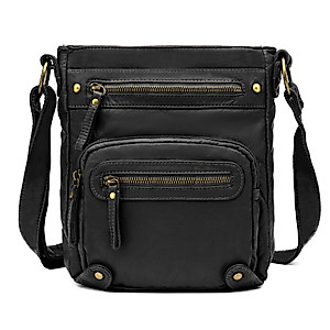 Scarleton Crossbody Bags for Women Travel Bag Purses and Handbags Multi Pocket Shoulder Bag Ultra Soft Faux Leather, H169319 - Navy Blue