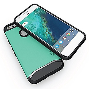 Google Pixel Case, TUDIA [Merge Series] Dual Layer Slim Design Reinforced Military Standard Extreme Protection/Rugged Precise Cutouts Shock Absorption Case Cover for Google Pixel (Mint)