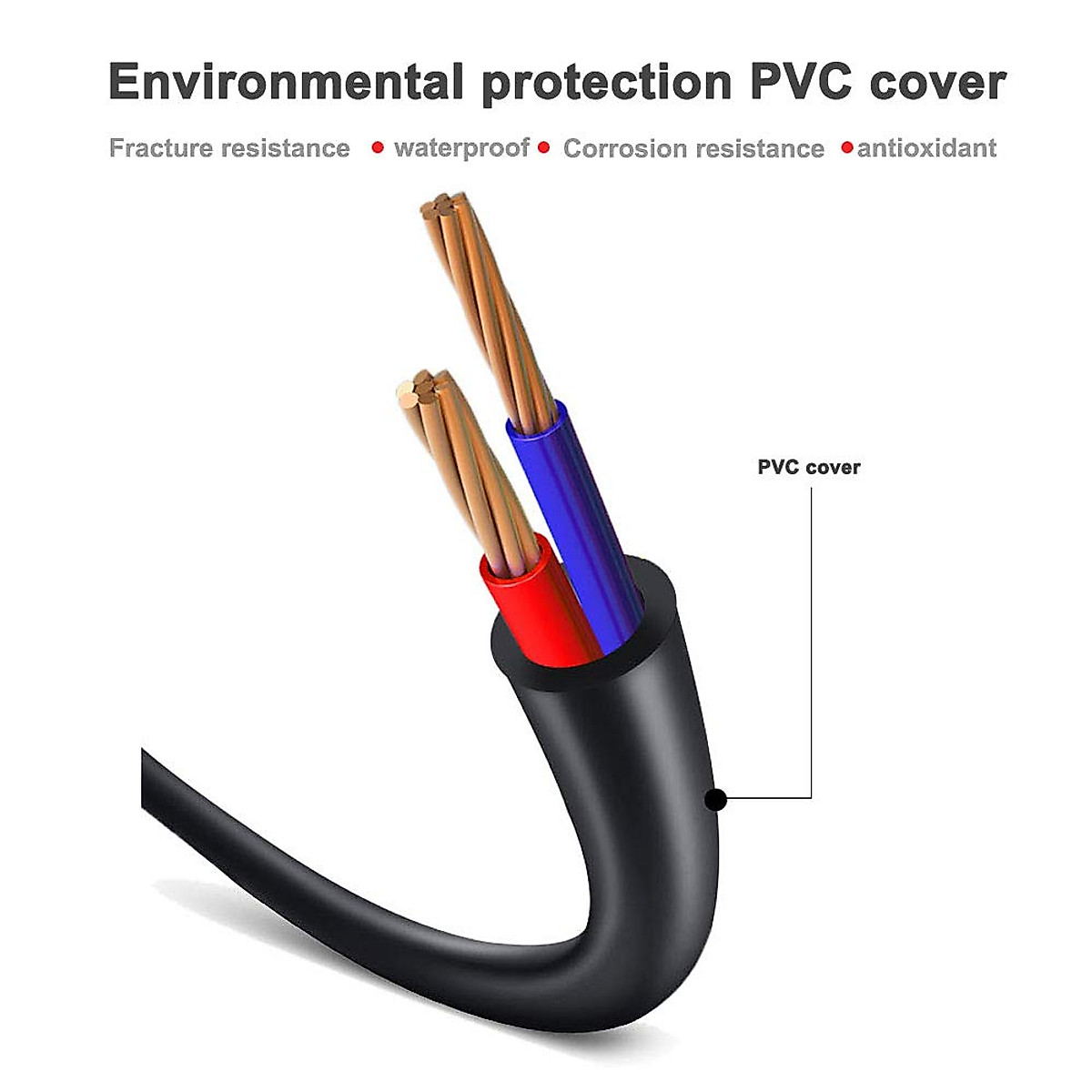 USHANLIN DC Power Splitter Security Camera Power Splitter 12V CCTV Power Cable (1 Female to 2 Male 5.5mm X 2.1mm, 5Pack)