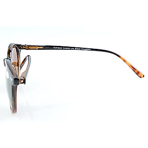Eyekepper Key Hole Style Spring-Hinged Round Bifocal Sunglasses Sunshine Readers Black-Tortoise +2.0