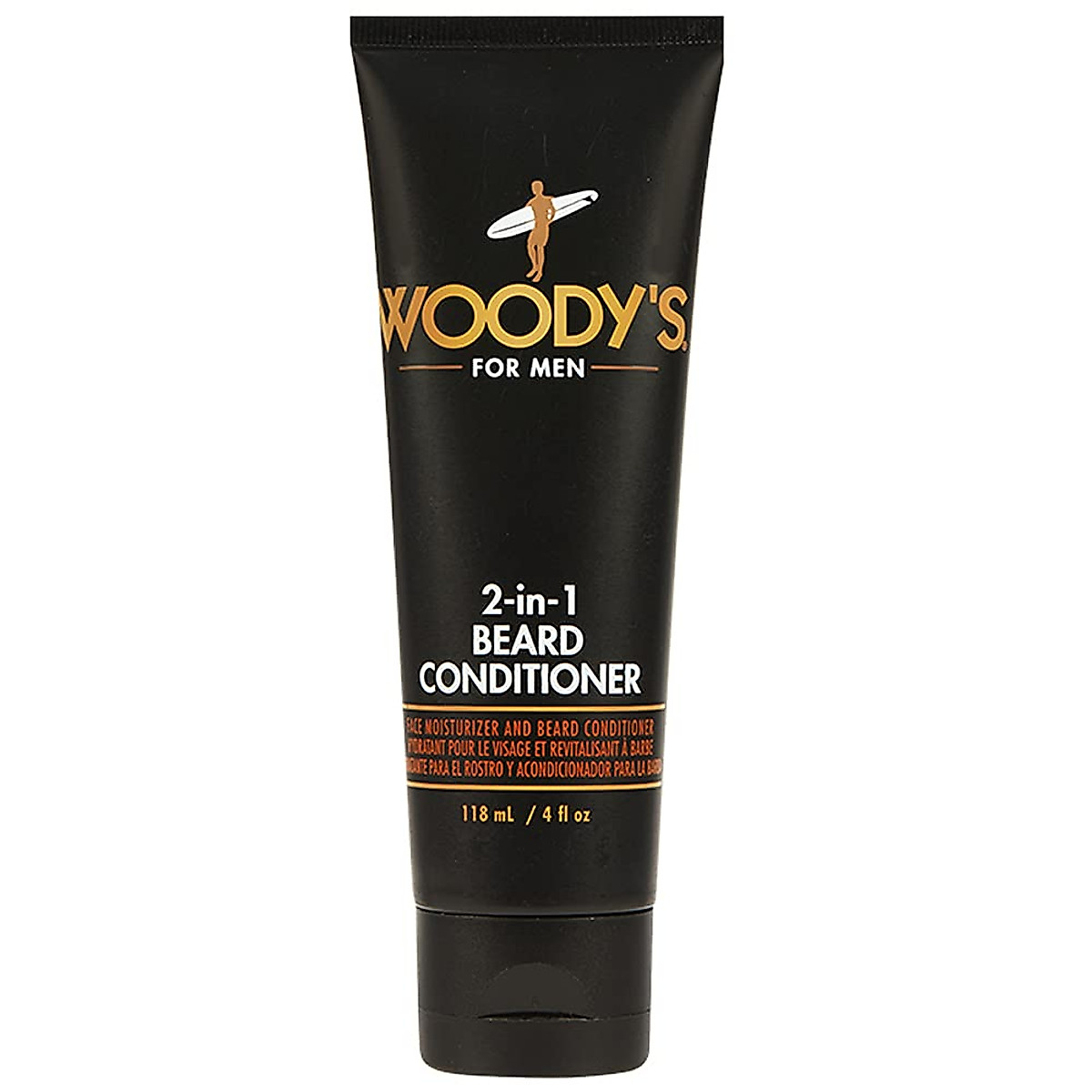 Woody's 2-in-1 Beard Conditioner, Softens and Conditions Dry, Coarse and Flakey Facial Hair, with Vitamin E, Panthenol, and Matrixyl to Soothe Facial Scruff and Skin, 4 fl oz