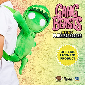 Gang Beasts 12 Inch Plush Backpack - Green Dragon - Super Soft Cuddly Plush - Perfect for Boy & Girls Toy Backpacks - Plush Toys for Kids, Great Gifts. Official Gang Beasts Plush Toys