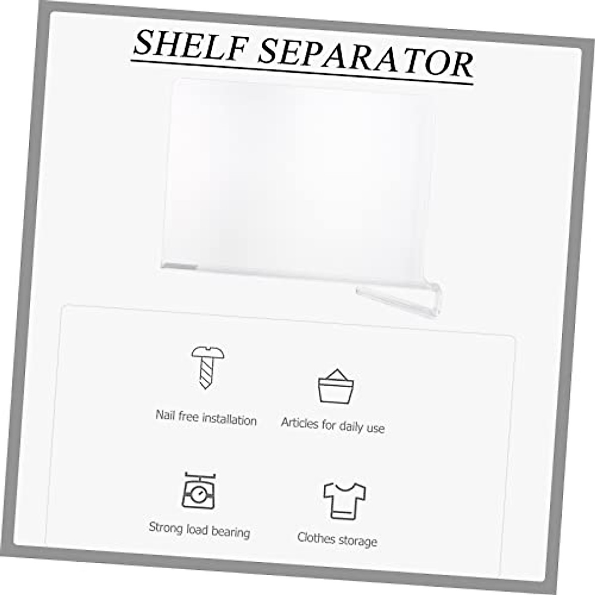 HOMOCONO 2pcs Wardrobe Partition Drawer Separators Closet Shelf Divider Adjustable Drawer Organizer Drawer Dividers for Clothing Clear Clothes Separator Shelf Separator Transparent Acrylic