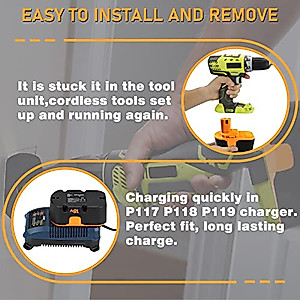 [Upgraded to 3.6Ah] 2 Pack P100 Replacement Battery Compatible with Ryobi 18V Battery One+ Power Tools Replace for P101 ABP1803 BPP1820 1322401 1400672 130224007 1323303 Battery Cordless Power Tools